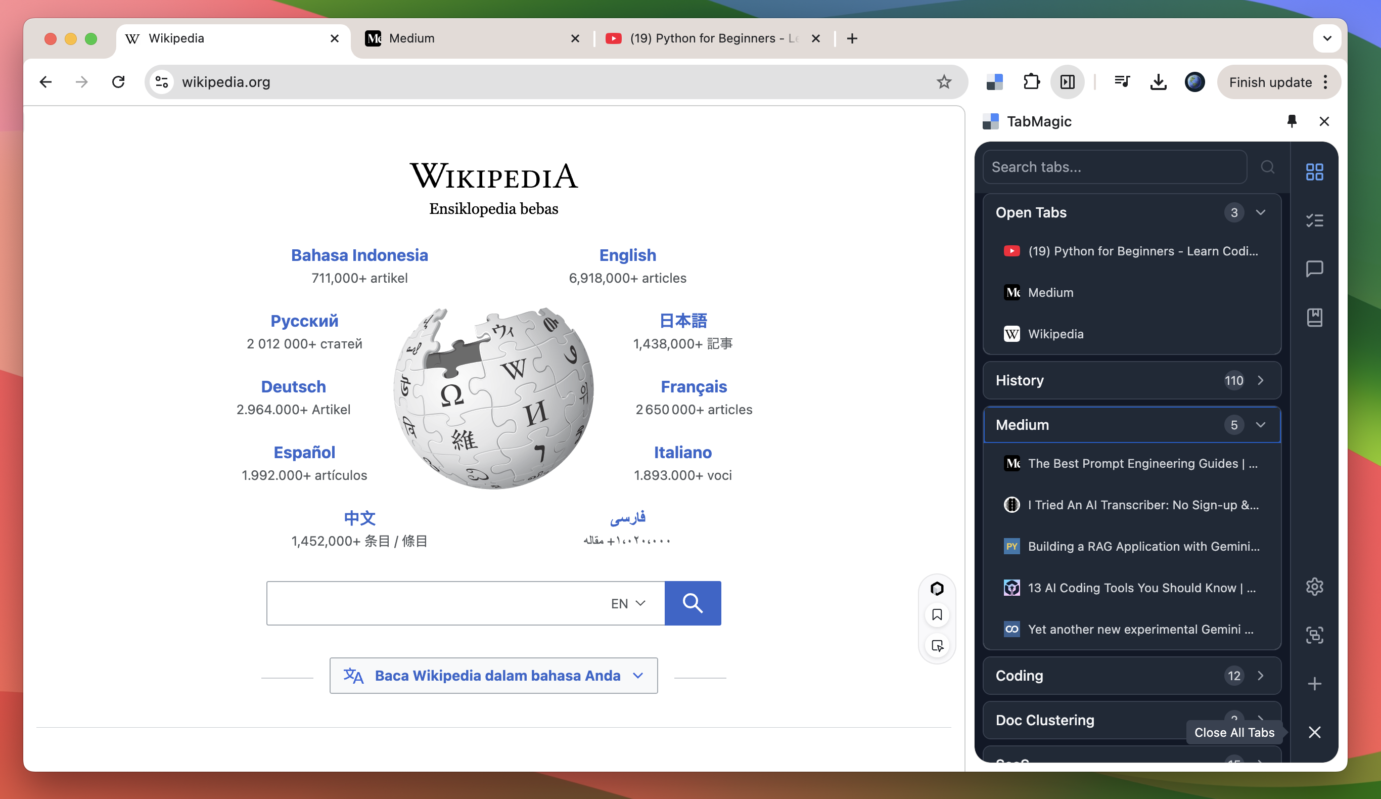 TabMagic - AI Tab Manager